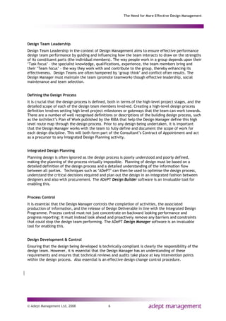 Design Management White Paper V5 | PDF | Civil Engineering Industry ...