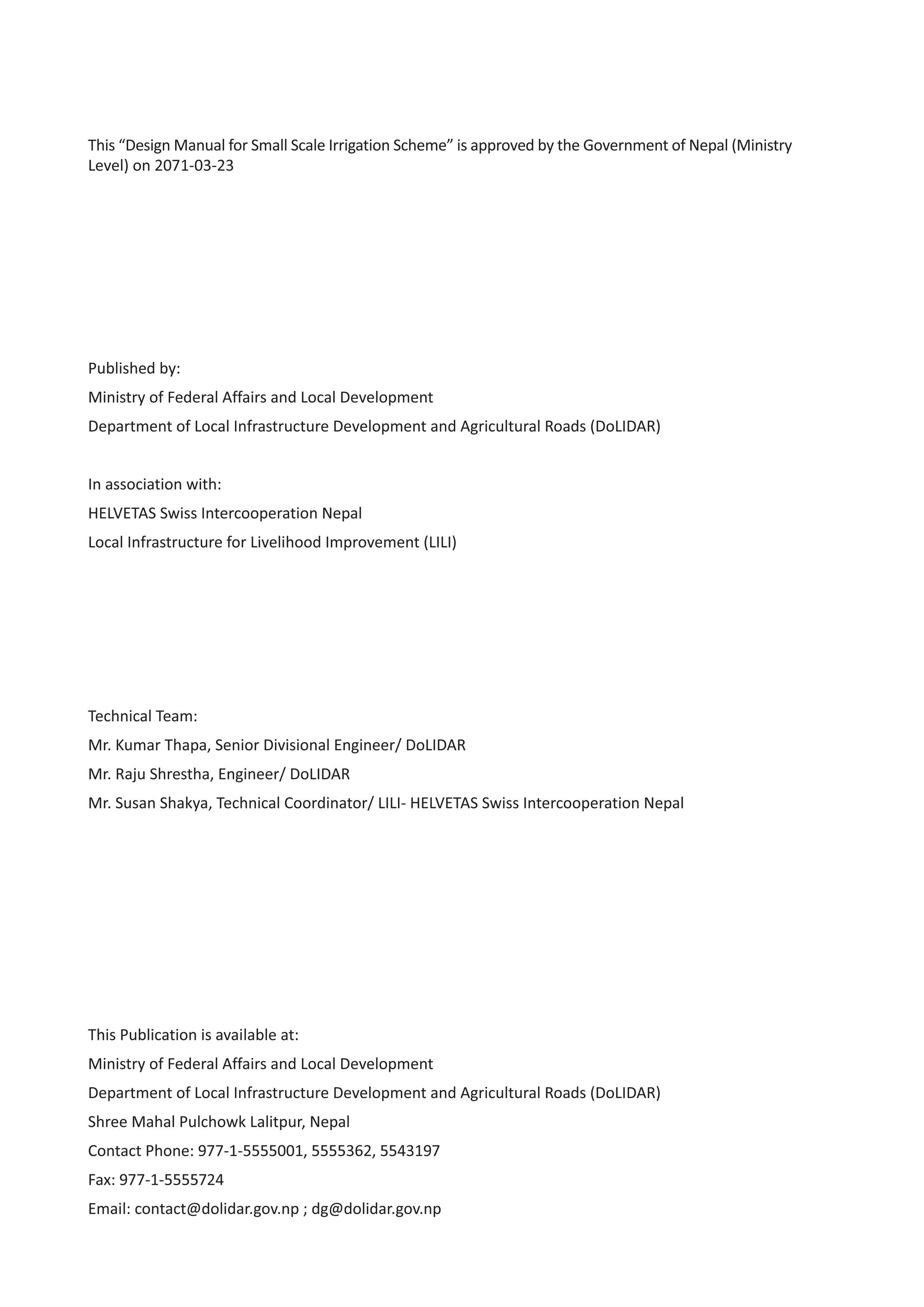 Design mannual for small scale irrigation scheme book | PDF