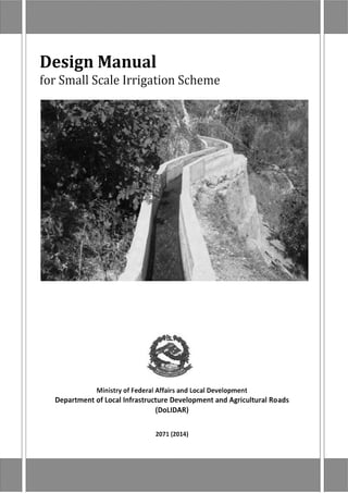 Design mannual for small scale irrigation scheme book | PDF