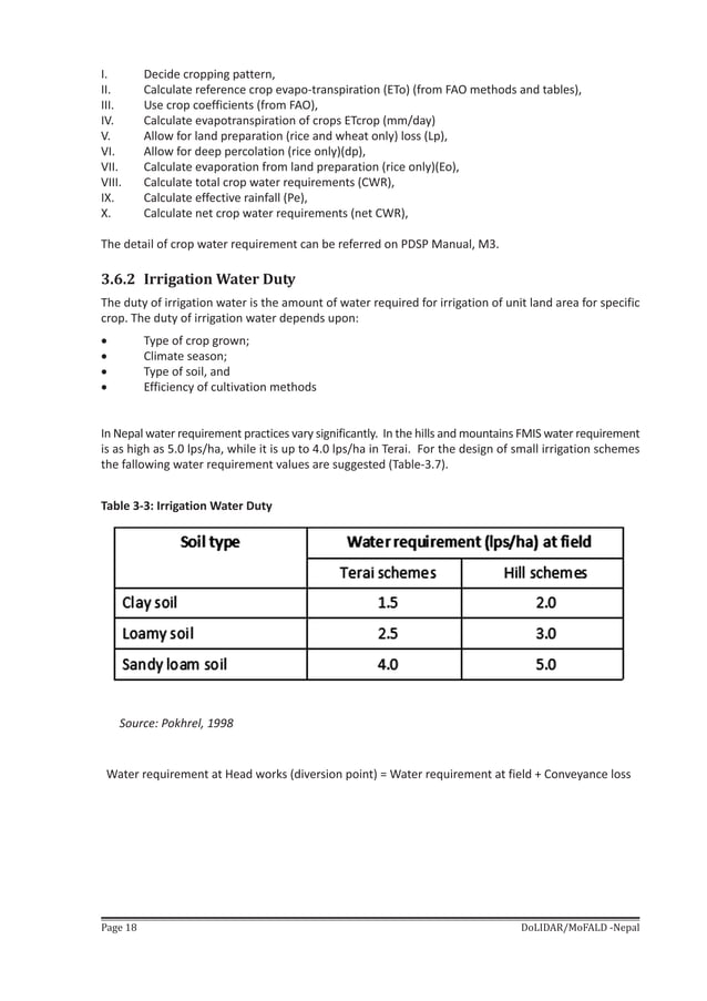Design mannual for small scale irrigation scheme book | PDF