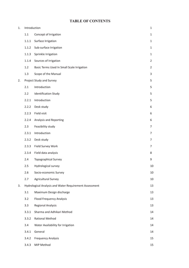 Design mannual for small scale irrigation scheme book | PDF