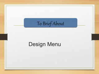 Design menu in MS Word | PPTX