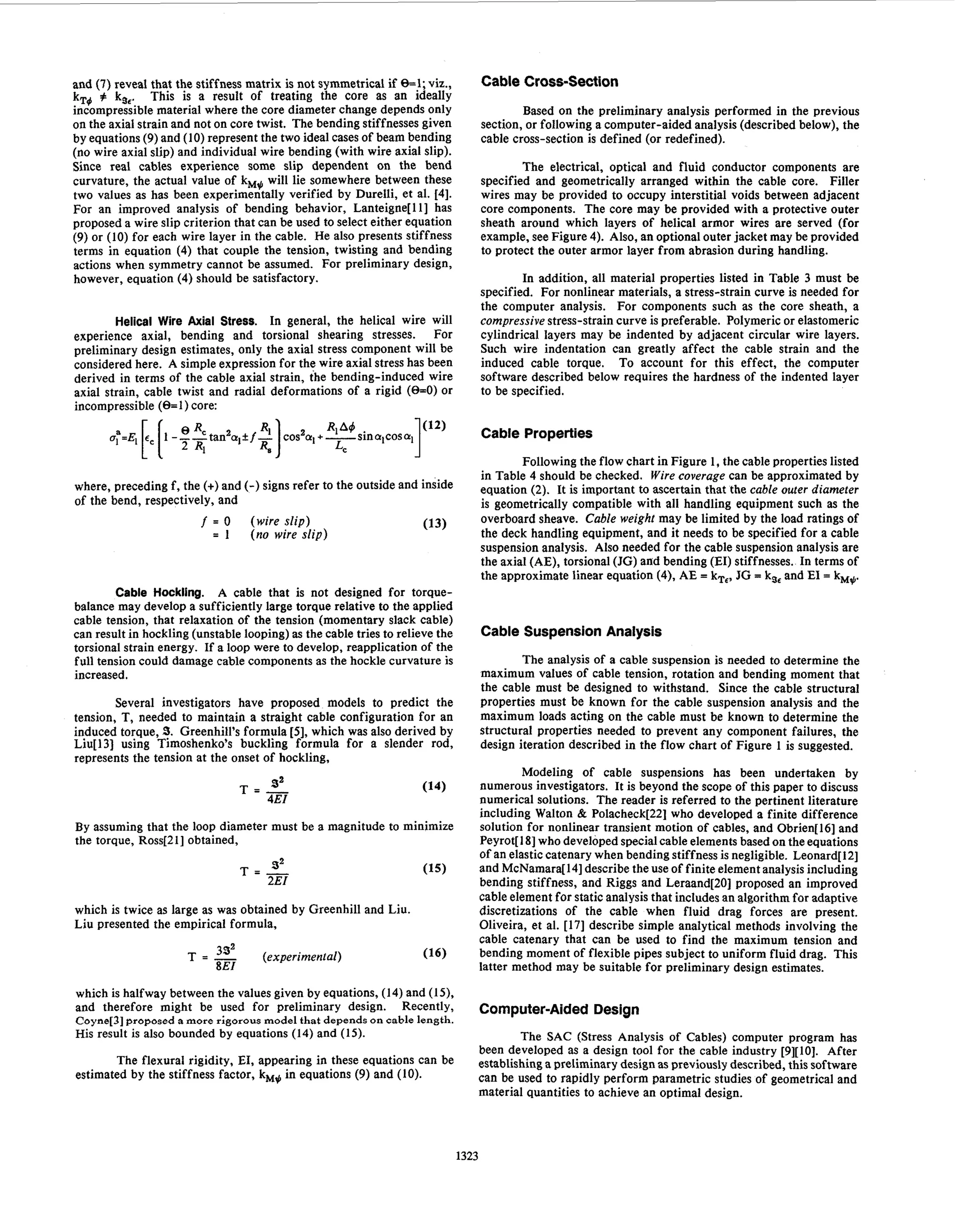 Design methodology for undersea umbilical cables | PDF