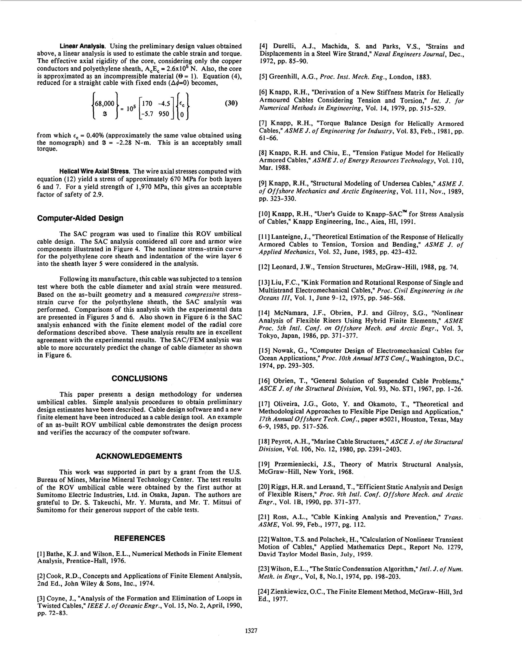 Design methodology for undersea umbilical cables | PDF