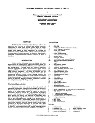 Design methodology for undersea umbilical cables | PDF