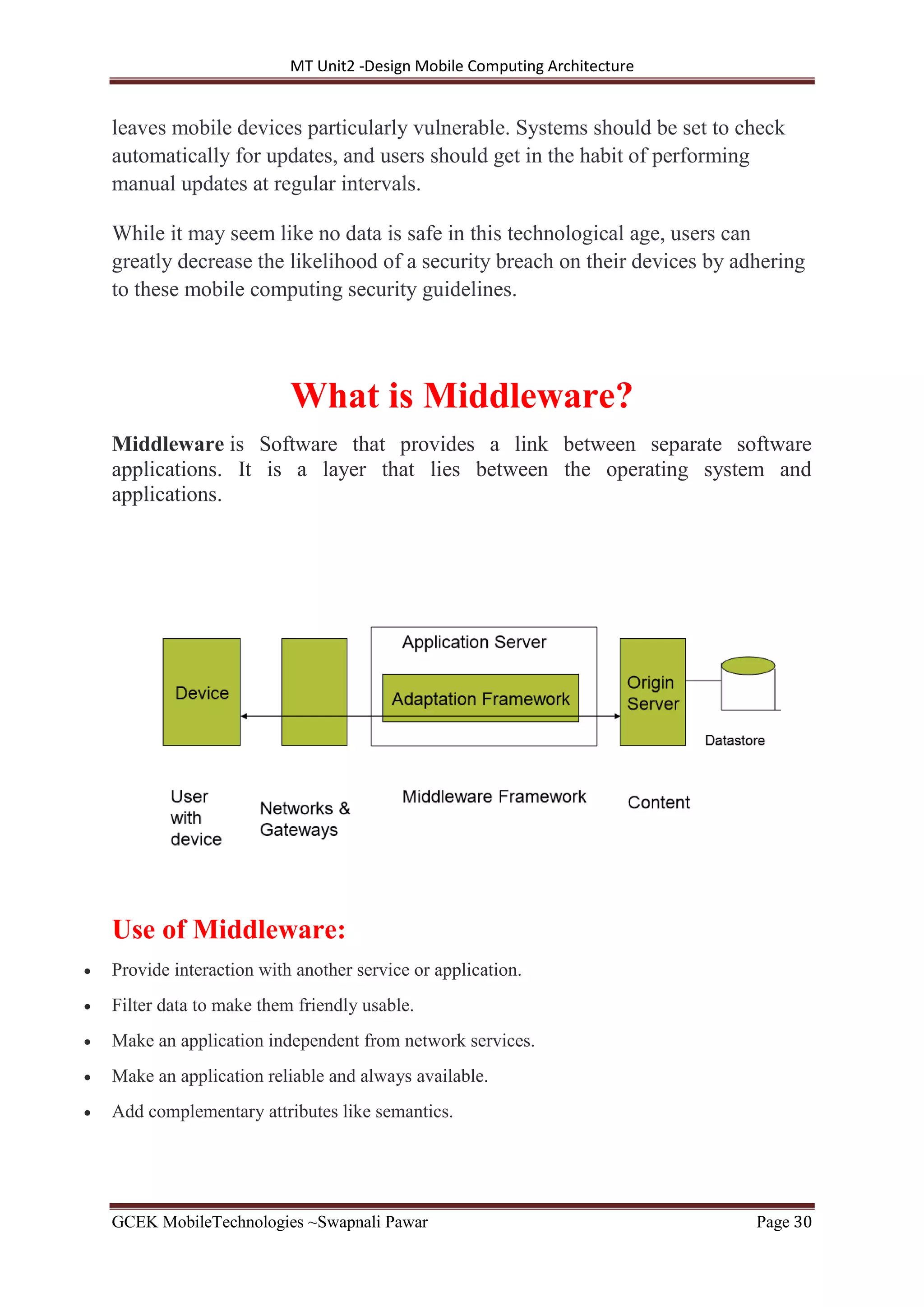 Unit 2 Design mobile computing architecture MC1514 | PDF | Computer Networking | Computing
