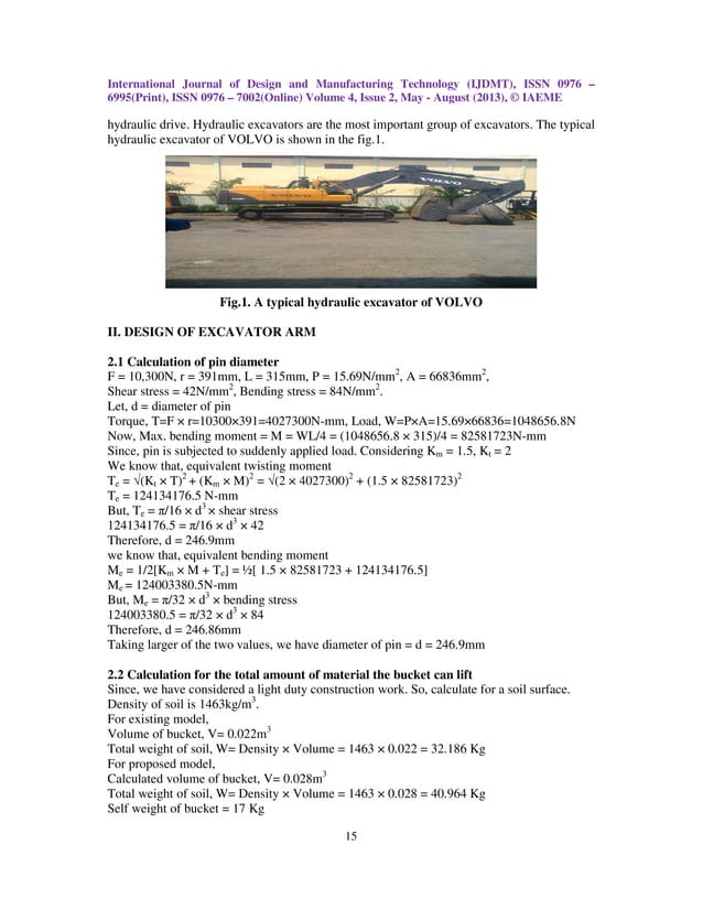 Design, modeling and analysis of excavator arm | PDF | Civil ...