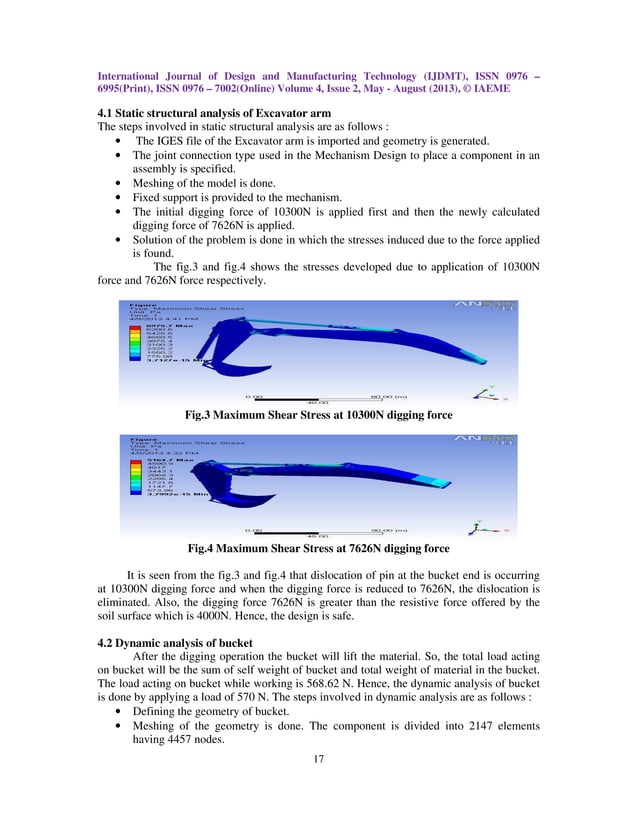 Design, modeling and analysis of excavator arm | PDF | Civil ...