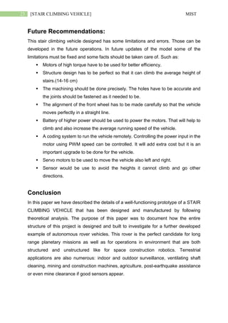 Design, Modification and Manufacturing of a Stair Climbing Vehicle | PDF