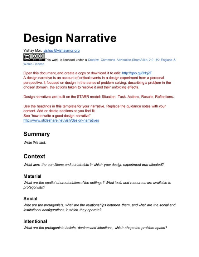 Design narrative | PDF