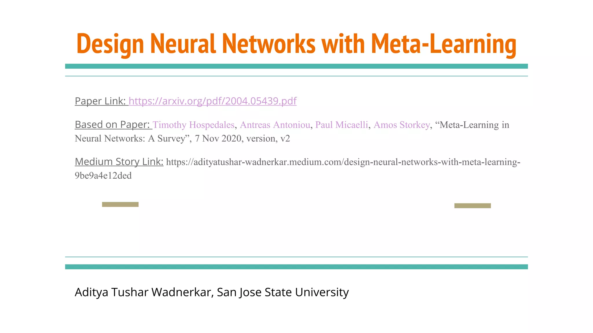 Design neural networks with meta learning | PPT