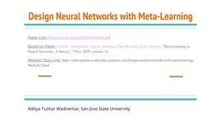 Design neural networks with meta learning | PPTX