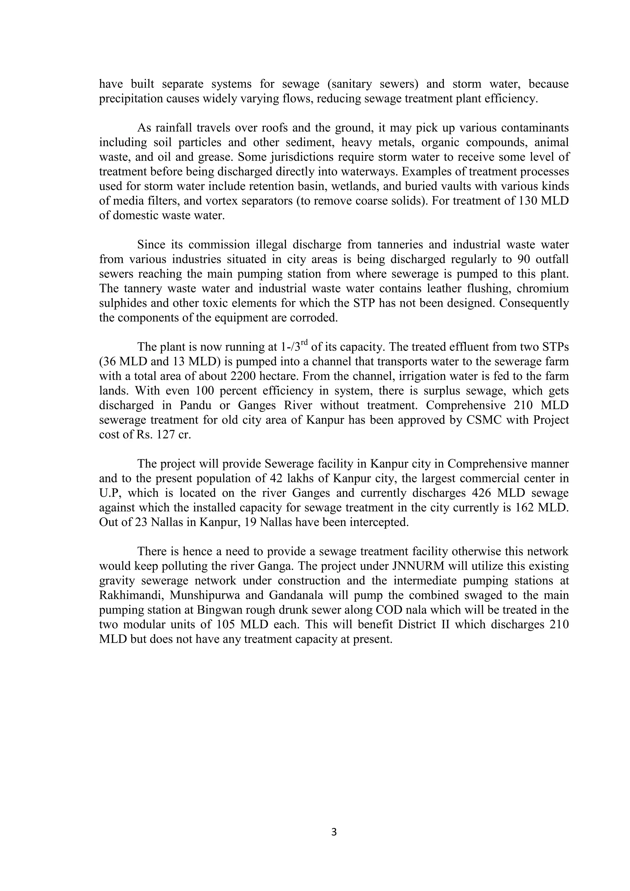 Design of 210 Sewage Treatment Plant | PDF