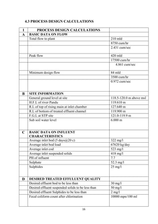 Design of 210 Sewage Treatment Plant | PDF