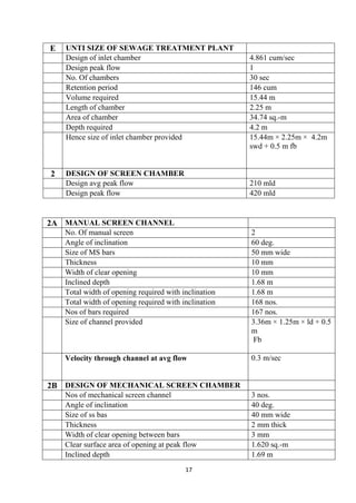 Design of 210 Sewage Treatment Plant | PDF