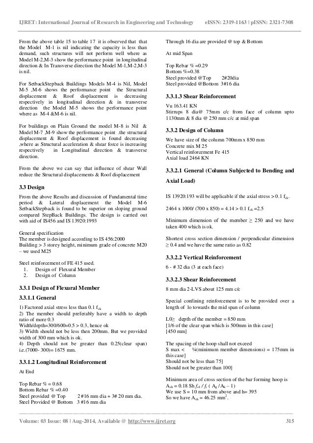 Design of 3 d rc frame on sloping ground