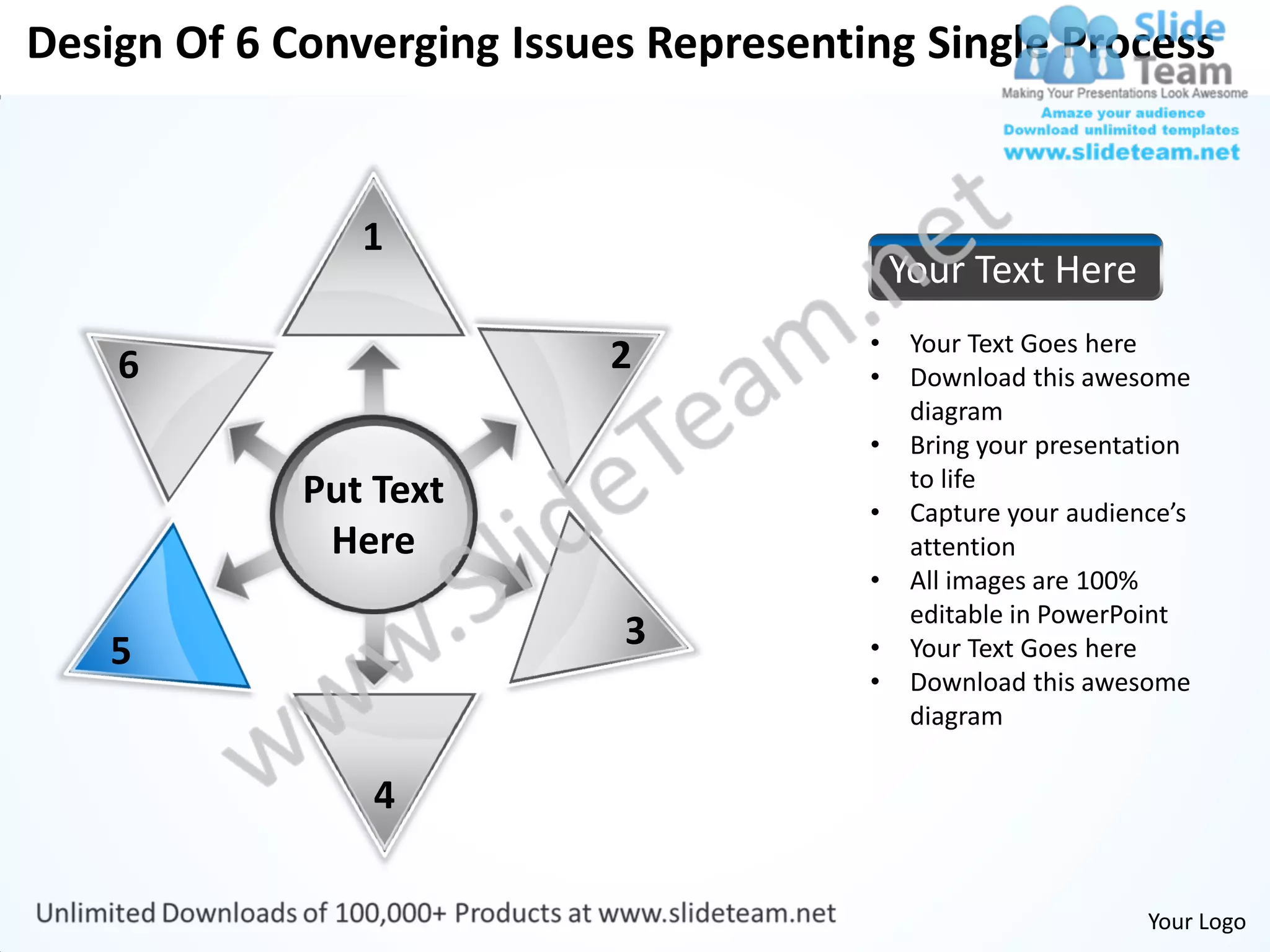 Design of 6 converging issues representing single process radial ...
