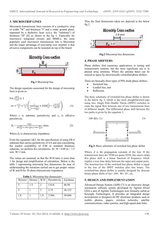 Design of a 90⁰ switched line phase shifter for phased array antennas | PDF