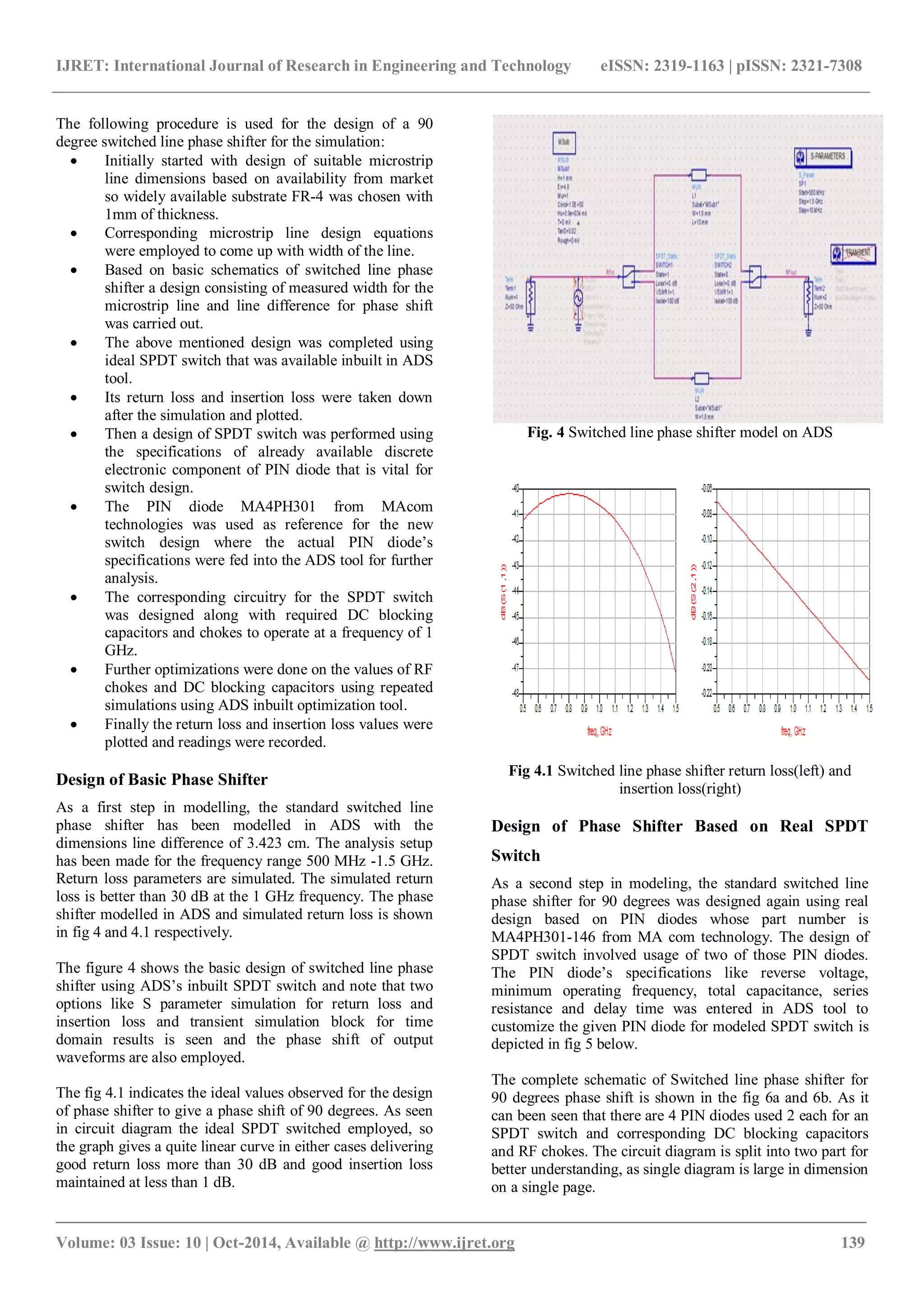 Design of a 90° switched line phase shifter for phased array antennas | PDF