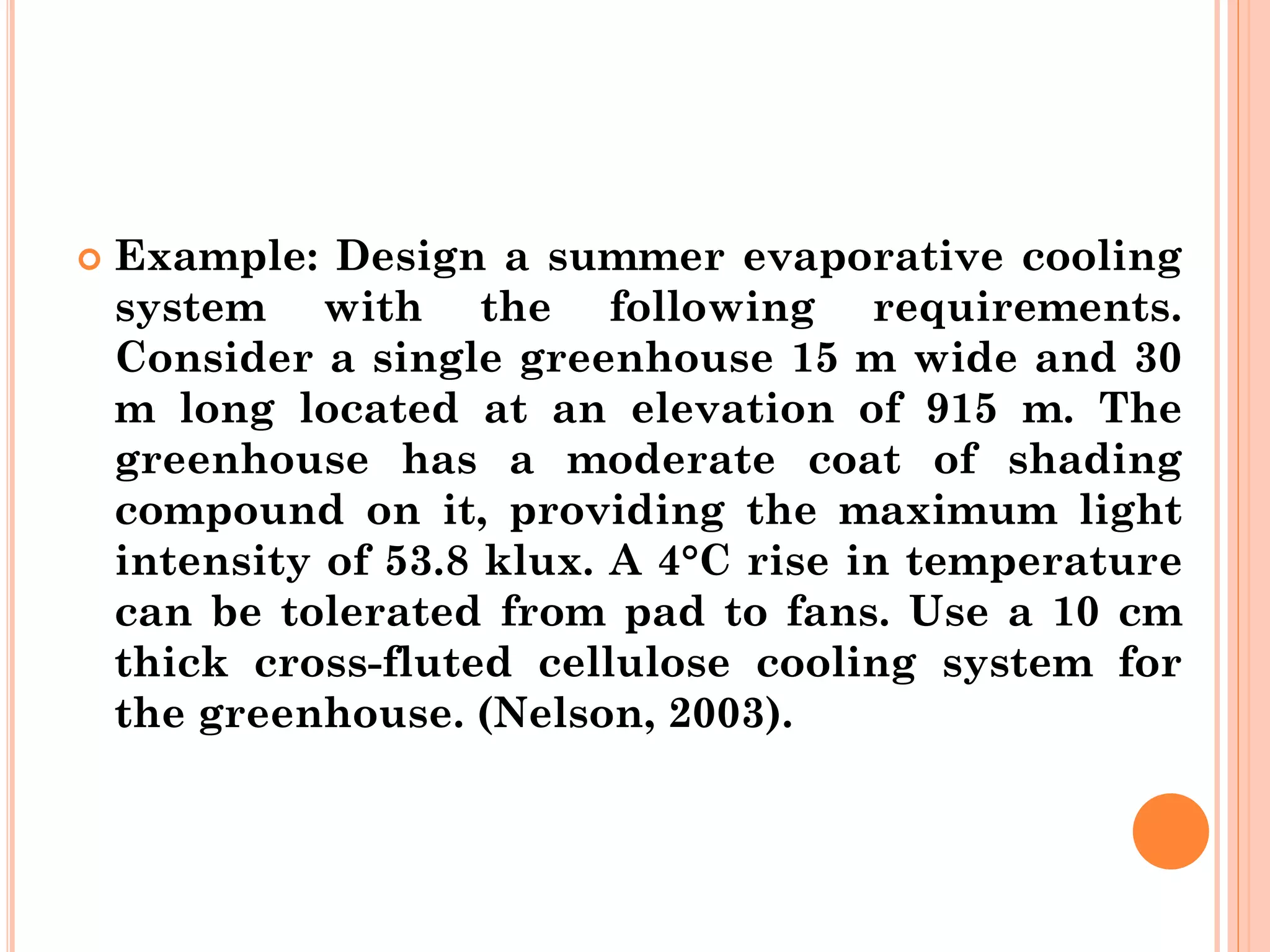 Design of active summer cooling system | PDF