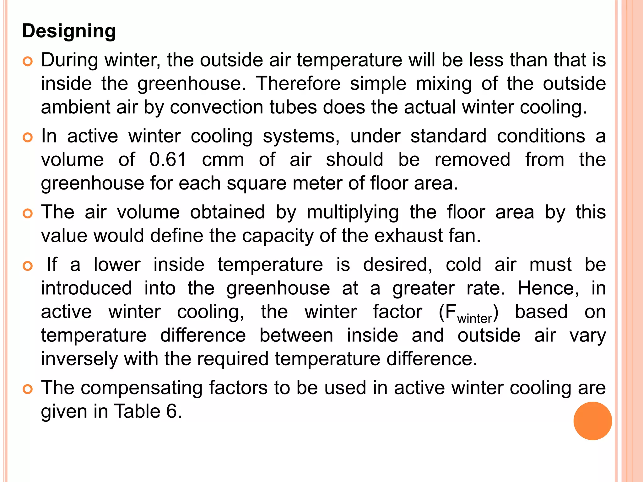 Design of active winter cooling system | PPTX