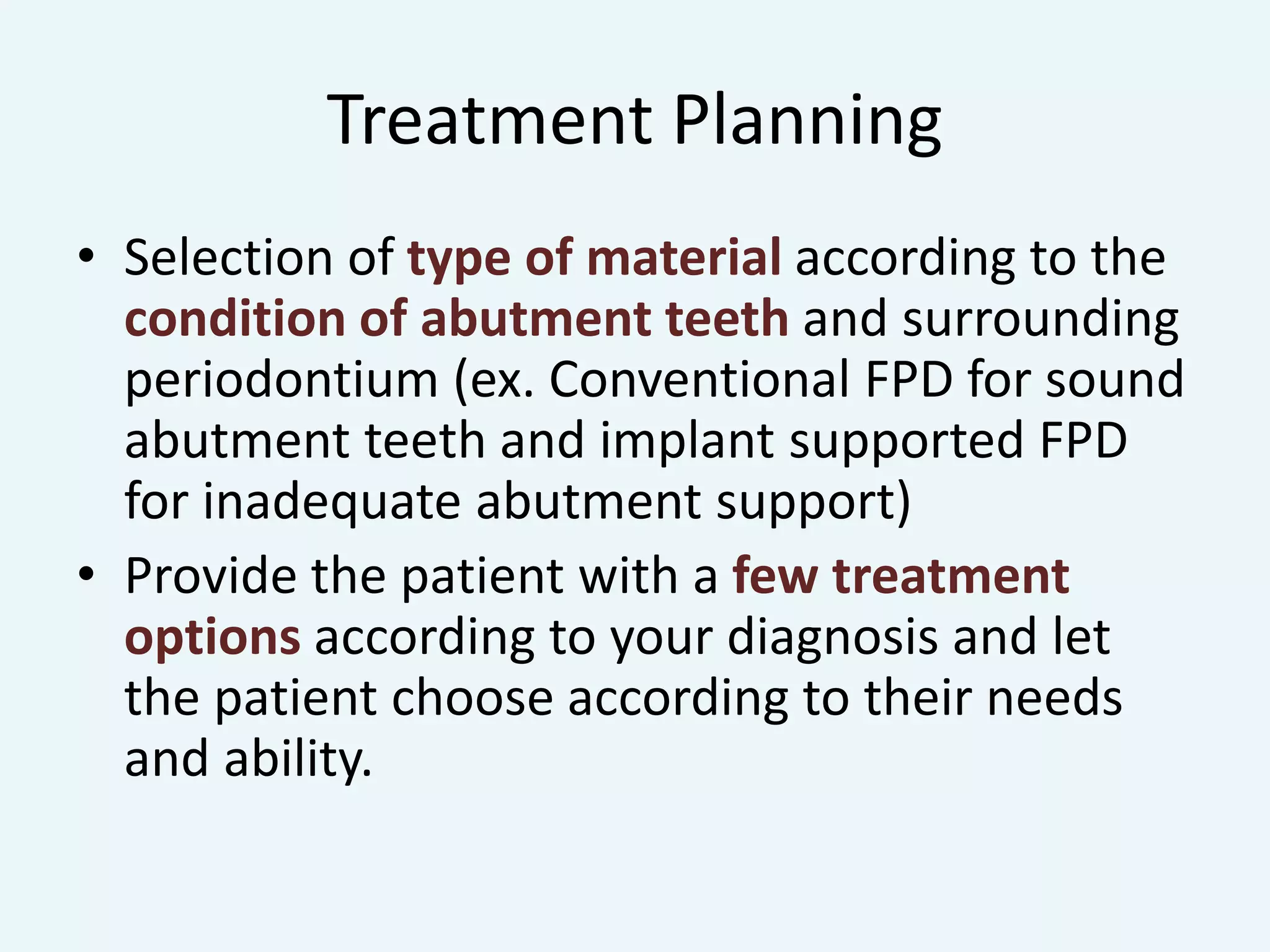 Design of a fixed Partial Denture (with Abutment Tooth Preparation) | PPTX