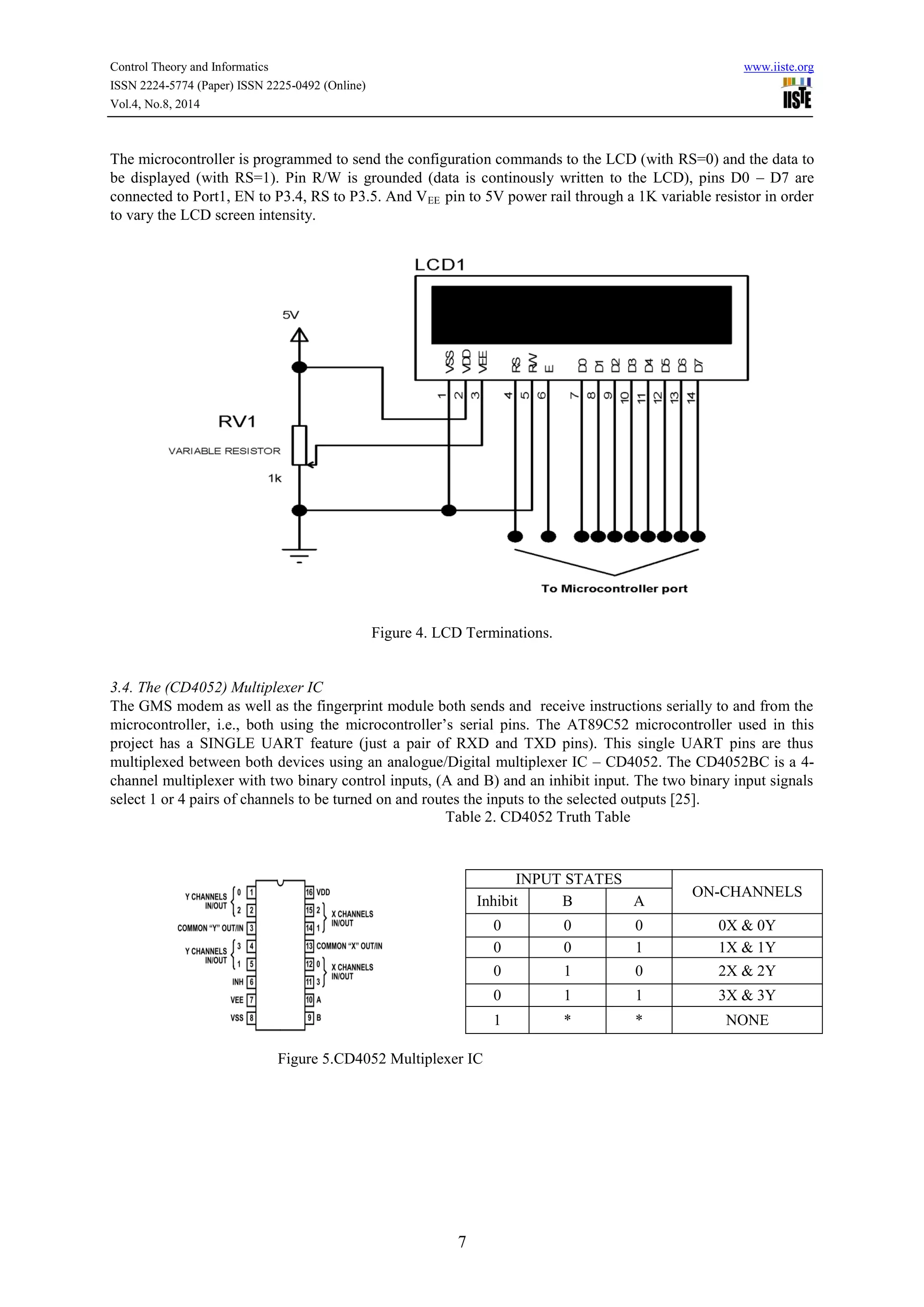 Design of a gsm based biometric access control system | PDF
