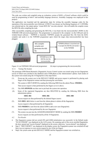 Design of a gsm based biometric access control system | PDF