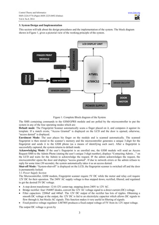 Design of a gsm based biometric access control system | PDF