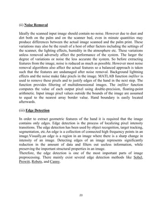 Design of a hand geometry based biometric system | DOCX