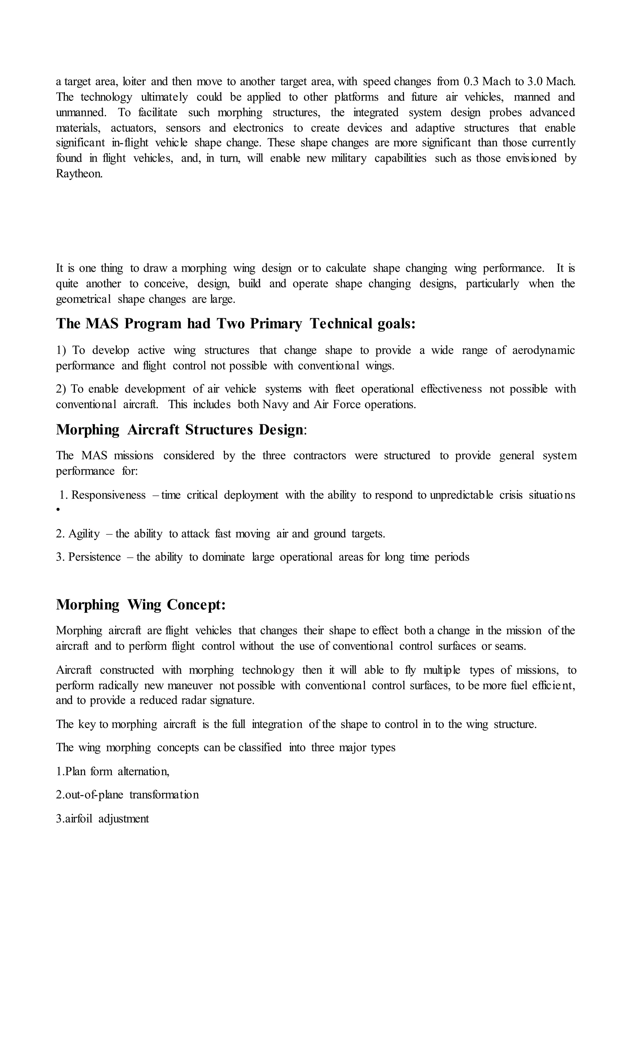 Morphing Aircraft Technology – New Shapes for Aircraft Wing Design ...