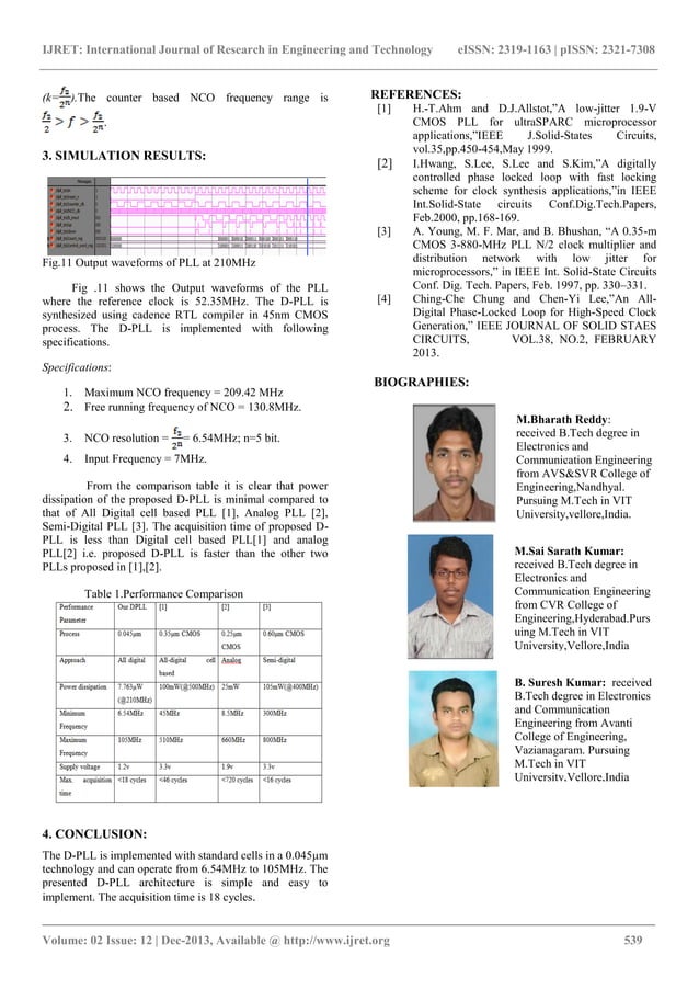 Design of all digital phase locked loop (d pll) with fast acquisition ...