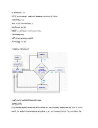 Design of a micro controller based automatic home garden watering system (autosaved) | PDF