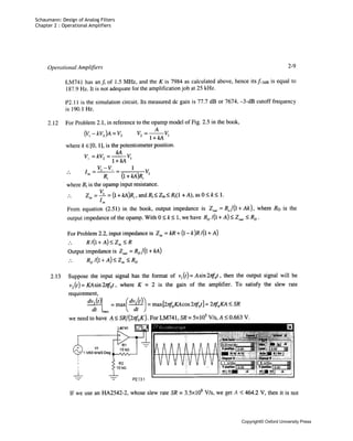 Design of analog filters by rolf schaumann(solution manual) | PDF
