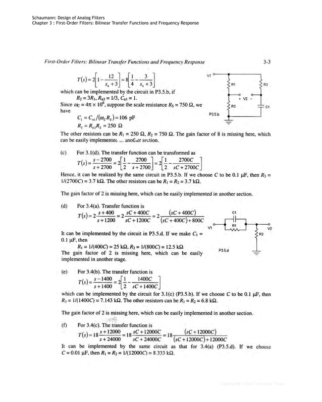 Design of analog filters by rolf schaumann(solution manual) | PDF