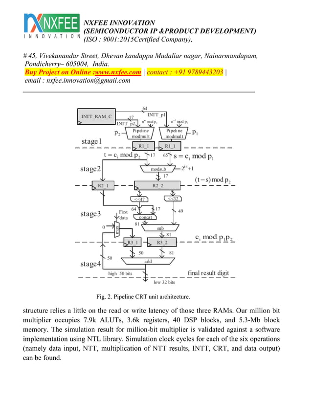 Design of an area efficient million-bit integer multiplier using double modulus ntt | PDF ...