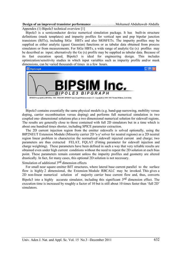 Design of an improved transistor performance for rf application using bipole3 | PDF