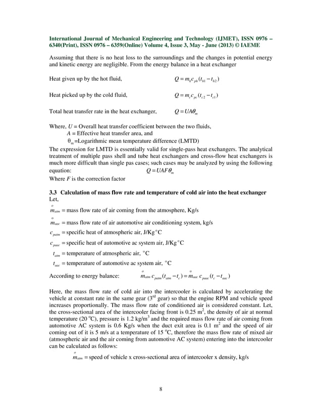 Design of an intercooler of a turbocharger unit to enhance the volumetric | PDF