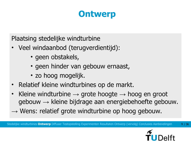Design Of An Urban Wind Turbine With Diffuser Final | PPT