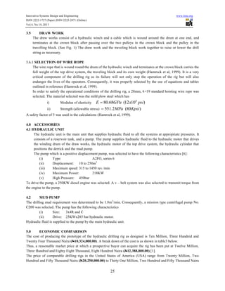 Design of a portable hydraulic water borehole drilling rig | PDF