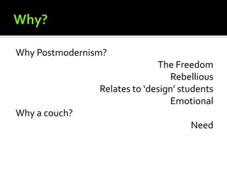 Design of a Postmodern Couch | PPSX
