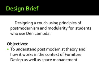 Design of a Postmodern Couch | PPSX | Interior Decorating | Home & Garden