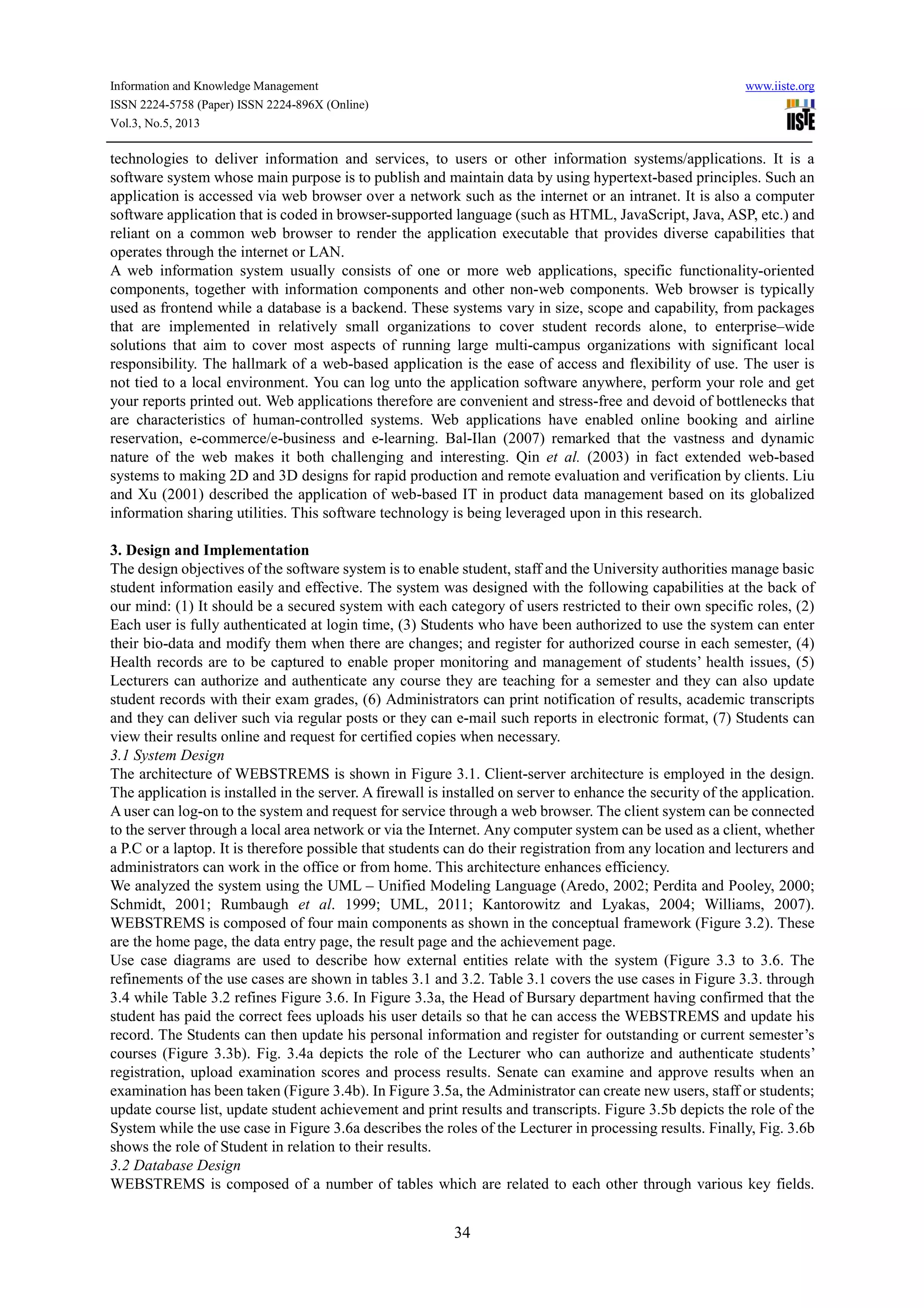 Design of a prototype web based students’ record management system – webstrems | PDF