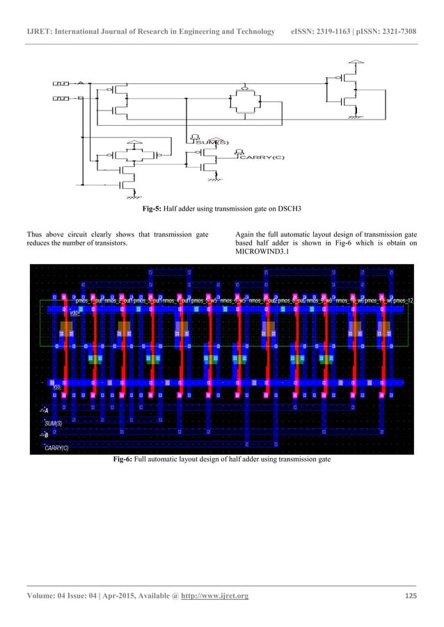 Design of area and power efficient half adder using transmission gate | PDF