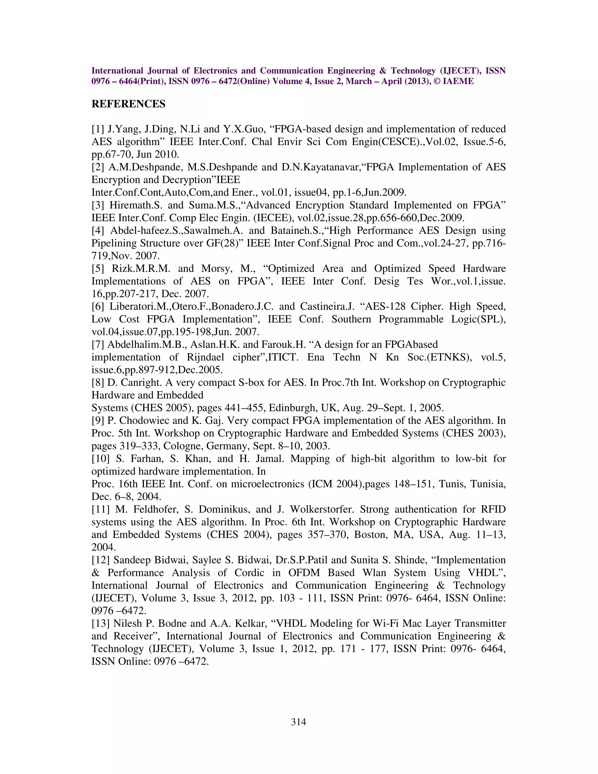 Design of area optimized aes encryption core using pipelining technology | PDF