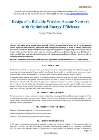 Design of a Reliable Wireless Sensor Network with Optimized Energy ...