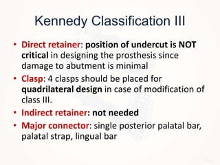 Designing a Removable Partial Denture (Kennedy's Classification) | PPTX