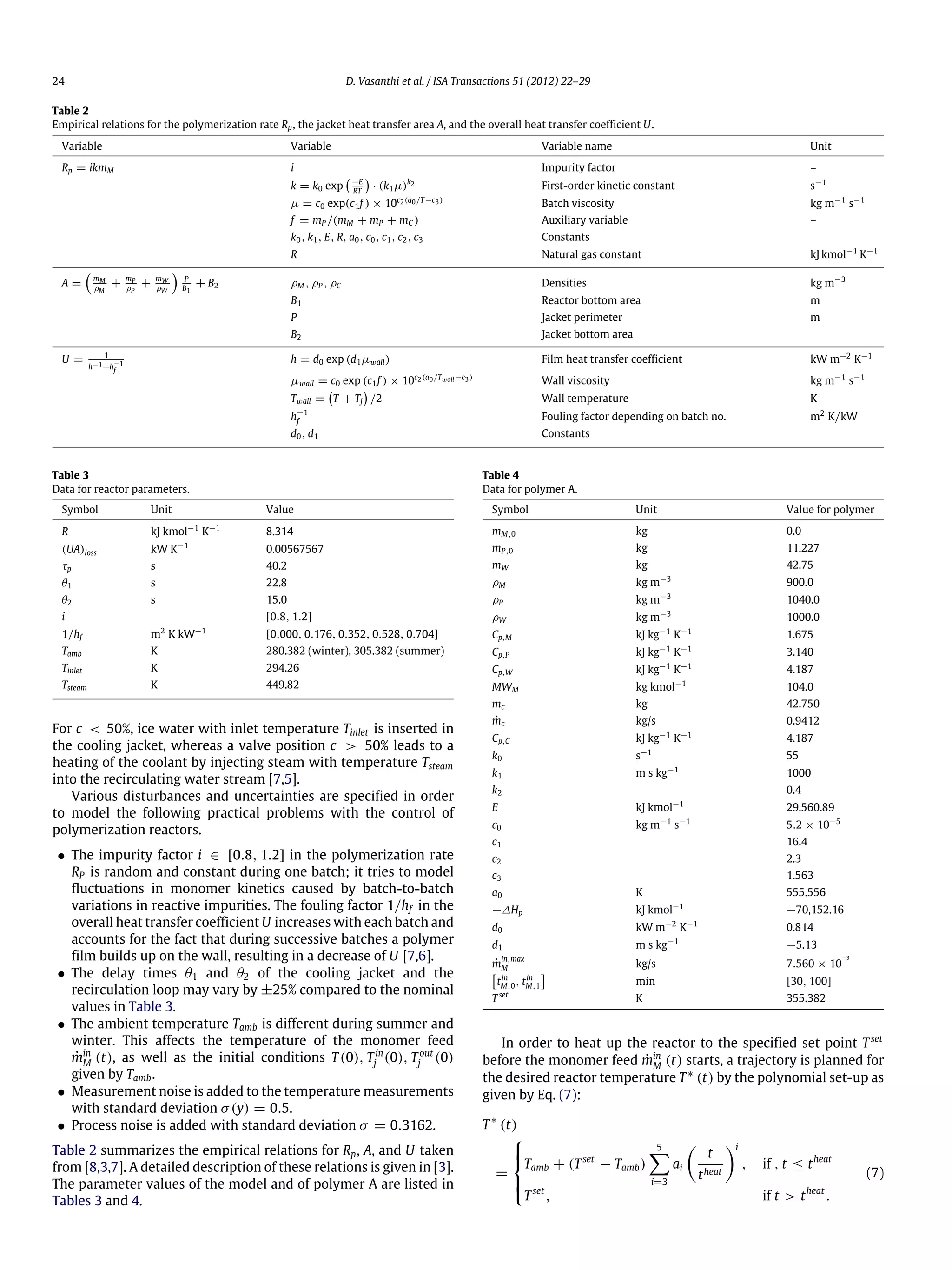 Design of a self tuning regulator for temperature control of a ...