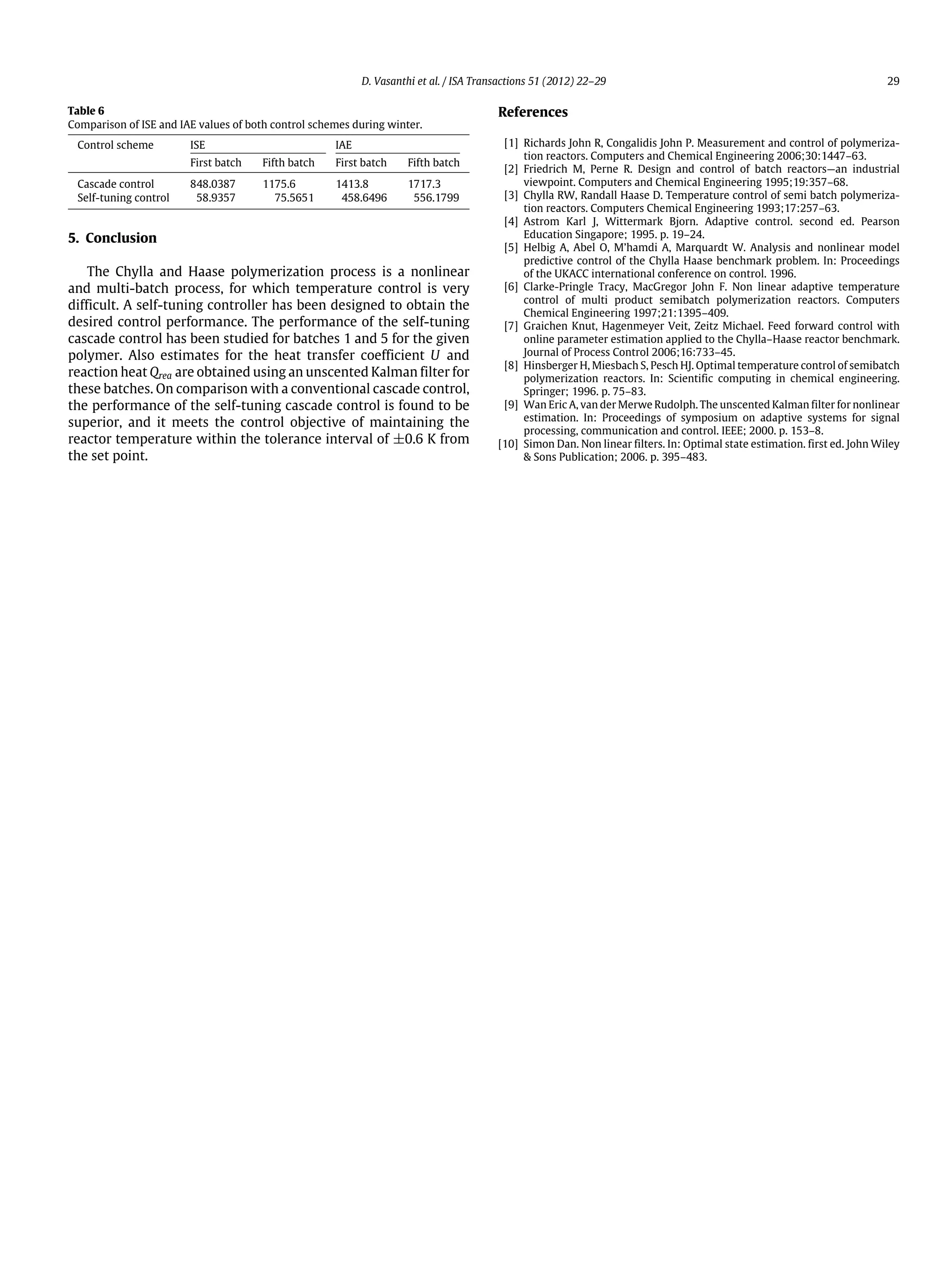 Design of a self tuning regulator for temperature control of a ...