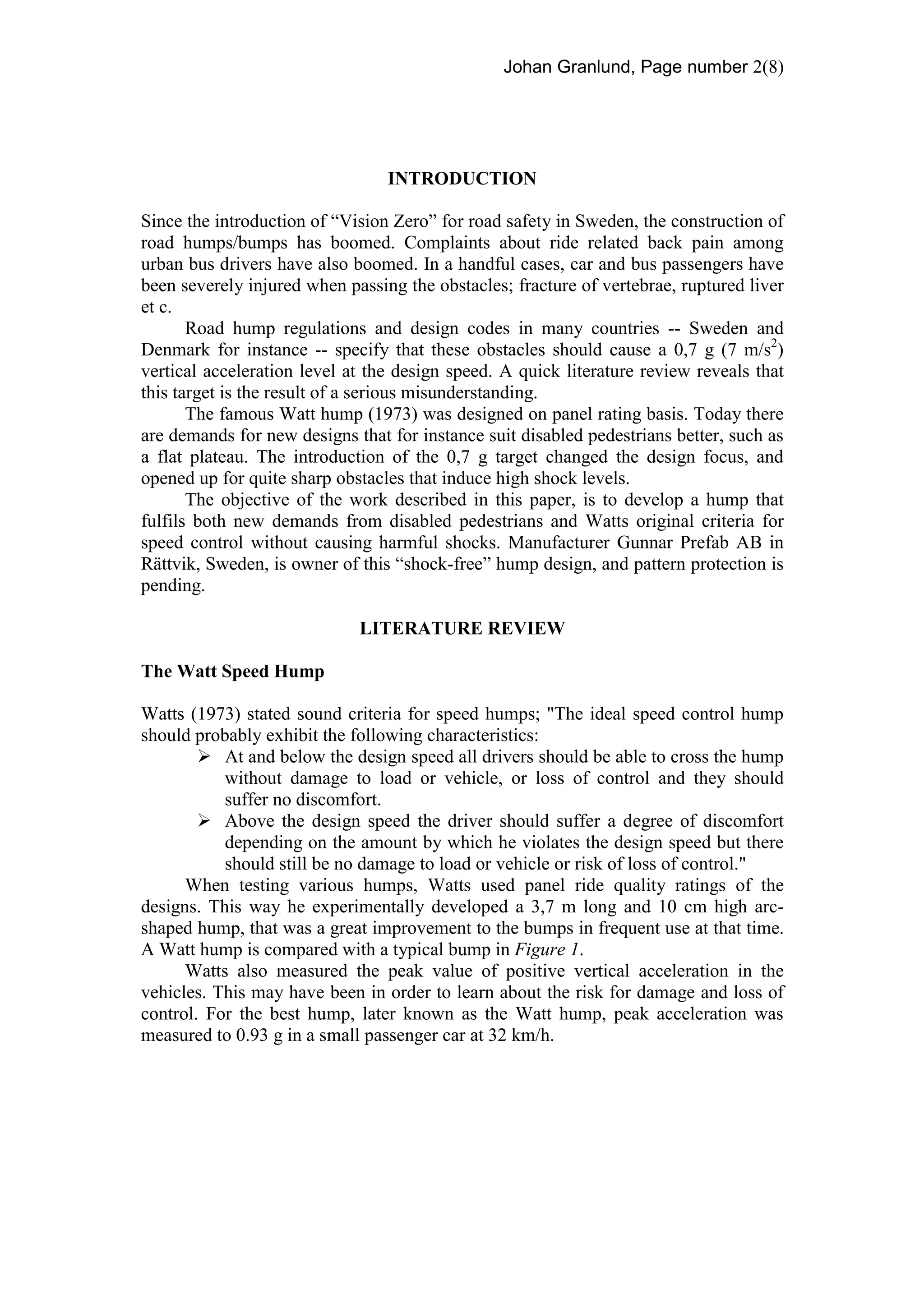 Design of a shock free speed control hump | PDF